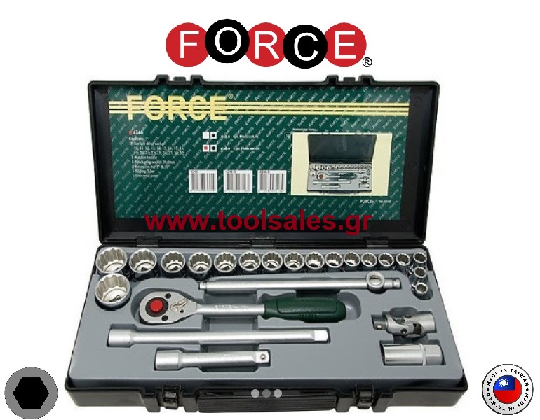 Συλλογές: Καρυδάκια σετ σε Ίντσες 1/2 Πολύγωνα FORCE 4246S-9.